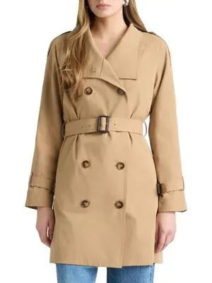 NVLT Belted Double Breasted Trench Coat - British Tan