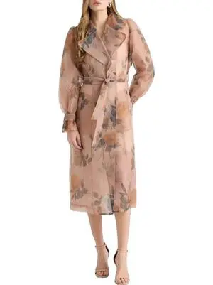 NVLT Organza Trench Coat - Floral