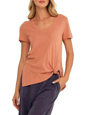 THREADS 4 THOUGHT Textured Slubbed T-shirt - Peach