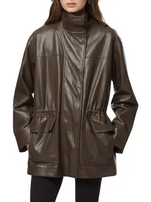 Apparis Edie Faux Leather Parka - Deep Brown