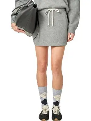 English Factory Scuba Drawstring Miniskirt - Grey