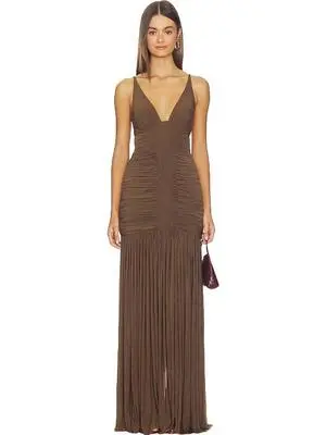 Misha Collection Inferno Jersey Maxi Dress - Brown
