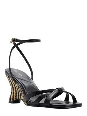 Aldo Ermanna Ankle Strap Wedge Sandal Black