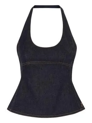 JACQUEMUS Lavoir Denim Halterneck Top