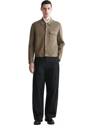 Cos Knitted Cotton Jacket - Brown