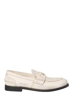 Miu Miu Vintage-effect Leather Penny Loafers - Butter