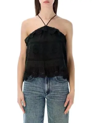 MARANT ETOILE Prisha Halterneck Top - Black