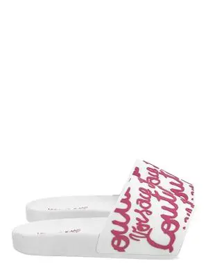 Versace Rubberized Logo Slides - White