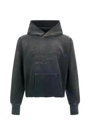 MAISON MARGIELA Logo-embroidered Hoodie - Grey
