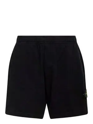Stone Island Badge Shorts - Black