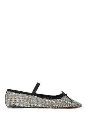 LOEFFLER RANDALL Leonie Crystal Bow Ballet Flats - Silver
