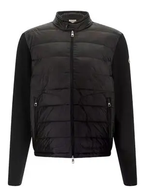 Moncler Paneled Zip Cardigan - Black