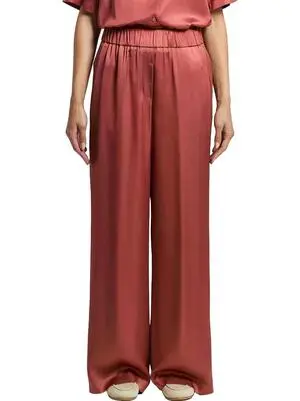 Peserico Wide-leg Trousers With Elasticated Waist - Red