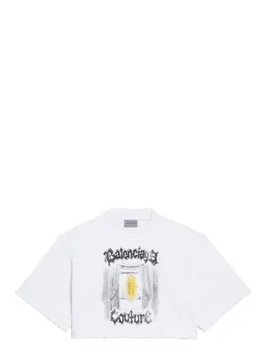 Balenciaga Salon De Couture Cropped T-shirt - White
