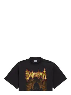 Balenciaga Sacré Caur Cropped T-shirt - Black