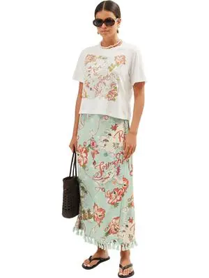 Rixo Parisa Ibiza Map Skirt - Green