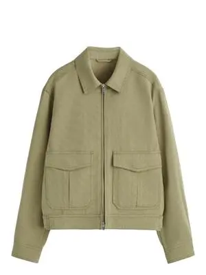 COS Cotton-Blend Zip-Up Utility Jacket