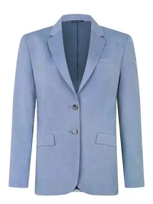 Brooks Brothers Single-Breasted Flap Pocket Blazer Blue