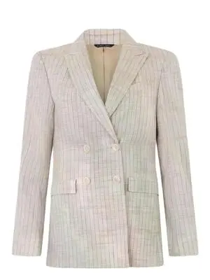 Brooks Brothers Pinstripe Double-breasted Blazer - Neutrals
