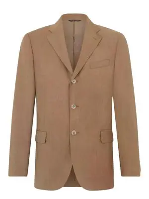 Brooks Brothers Single-breasted Three-button Virgin Wool Blazer - Neutrals