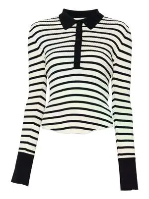 SEMICOUTURE Striped Collared Polo Shirt