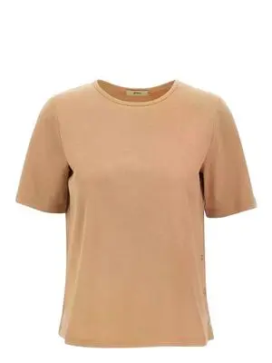 Herno Button Side Slit T-shirt - Neutrals