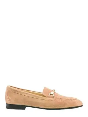 DOUCAL'S Suede Loafers With Gold-Tone Hardware Neutrals