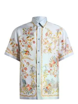 Etro Flora Fauna-print Silk Shirt - Blue