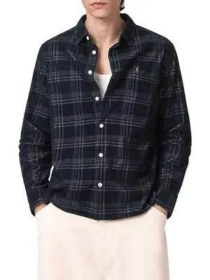 ALLSAINTS Rockley Plaid Relaxed Shirt - Surge Black