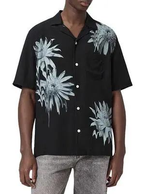 ALLSAINTS Floraze Short Sleeve Shirt - Jet Black
