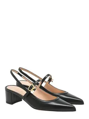 GIANVITO ROSSI Allette Slingback Pumps Black Leather