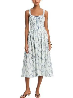 Moon River Corset Midi Dress - Off White