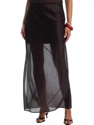 Helmut Lang Sheer Maxi Skirt - Bistre