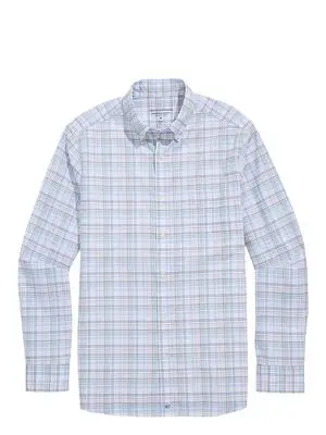 Vineyard Vines Seven Mile Plaid Performance Shirt - Pink Drink