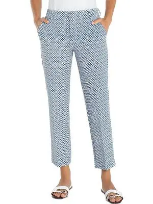 LIVERPOOL Kelsey Printed Trousers - Blue White Tile