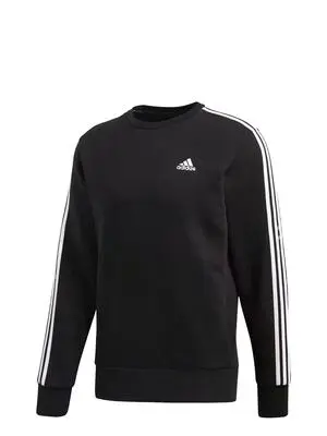Adidas 3-stripes Crew-neck Sweatshirt - Black