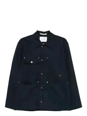 PAOLO PECORA Buttoned Patch-pocket Overshirt - Blue