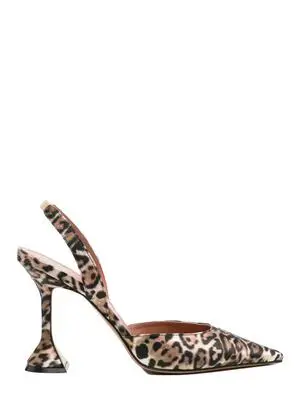 Amina Muaddi Holli Leopard Slingback Pumps - Neutrals