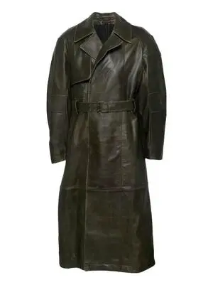 LỰU ĐẠN Belted Trench Coat - Green