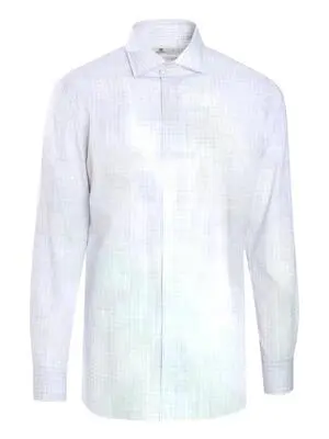 LUIGI BORRELLI Long-sleeve Check-pattern Shirt - White