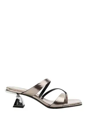 DONNARÌ Leather Strappy Sandals - Gold