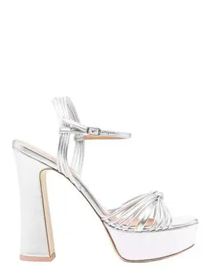 MALONE SOULIERS Knotted Strappy Platform Sandals - Silver