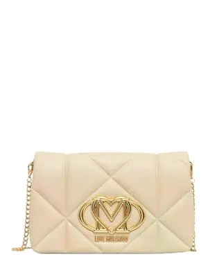 Moschino Quilted Cross Body Bag With Chain Strap - Neutrals