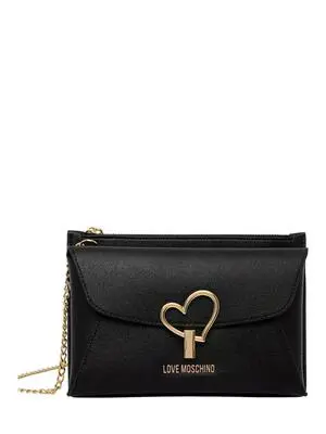Moschino Heart-appliqué Cross Body Bag - Black