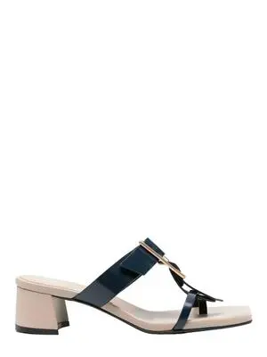 DONNARÌ Buckle Leather Sandals - Blue