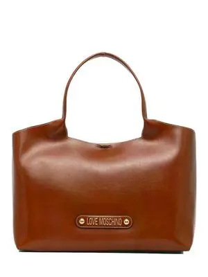 Moschino Logo-applique Tote Bag - Brown