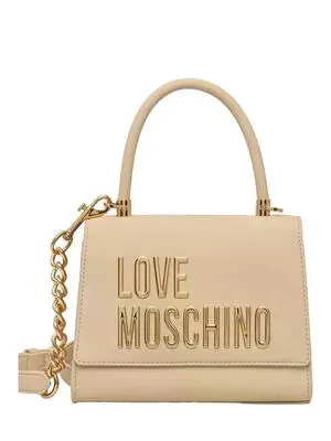 Moschino Logo-plaque Chain Tote - Neutrals
