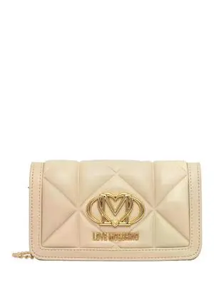 Moschino Quilted Mini Bag With Chain Strap - Neutrals