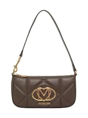 Moschino Quilted Logo Shoulder Bag - Brown