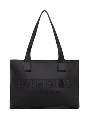 Moschino Embossed Logo Tote Bag - Black